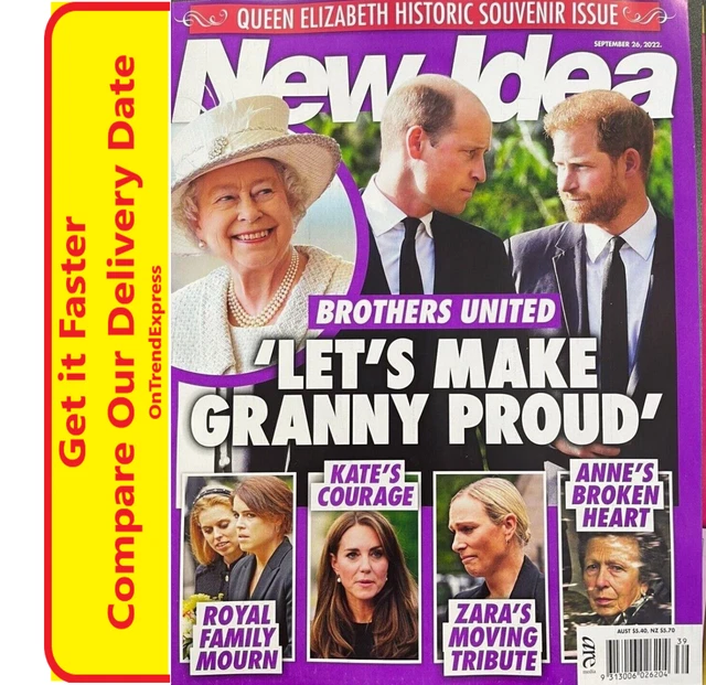 NEW IDEA MAGAZINE 26th September 2022 Queen Elizabeth II Historic Souvenir Issue $16.95 ...
