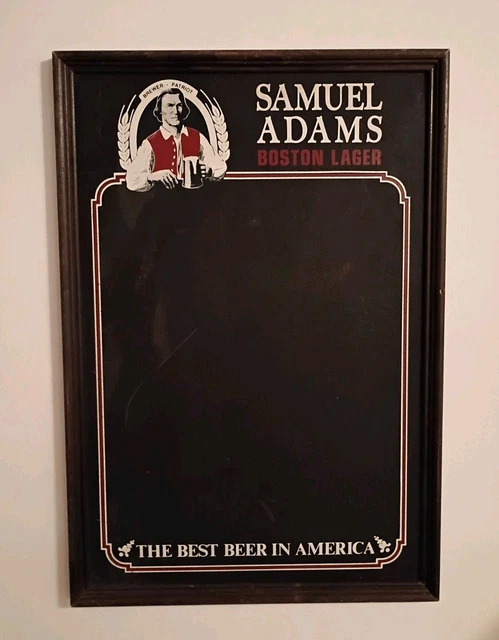 1980'S MANCAVE SAMUEL Sam Adams Boston Lager Beer Menu Board Chalkboard ...