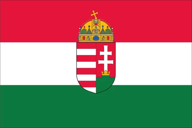 FLAGGENMEER® FLAGGE Ungarn mit Wappen 160 g/m² Querformat EUR 26,95 ...