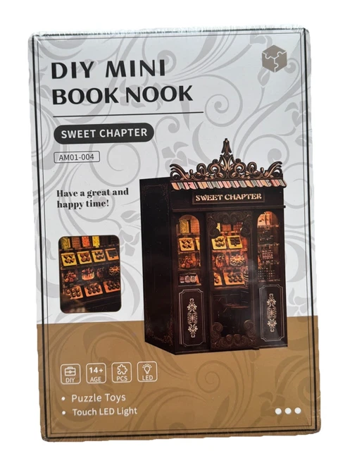 DIY MINI BOOK Nook “Sweet Chapter” – Wooden Puzzle Kit with LED Lights ...