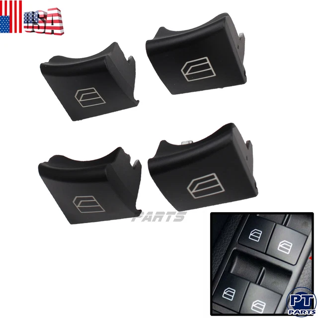 4X WINDOW SWITCH Button Cap for Mercedes C E W204 S204 W212 S212 A207 ...