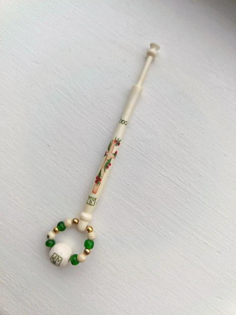 VINTAGE DIANE MILLER Signed Painted Lace Bobbin - Religious Cross £45. ...