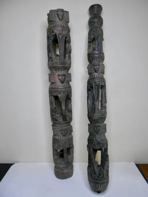 ANCIENNE STATUE SCULPTURE bois sculpté Afrique Océanie Polynésie Pacific 102 cm EUR 45,00 ...