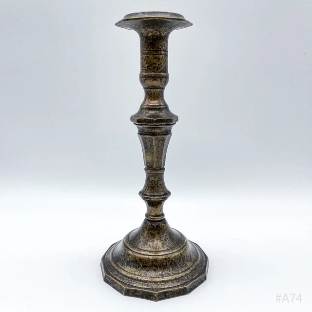 ANTIKER KERZENHALTER, KERZENSTÄNDER einarmig aus Messing Massiv - Vintage 24cm EUR 45,00 ...