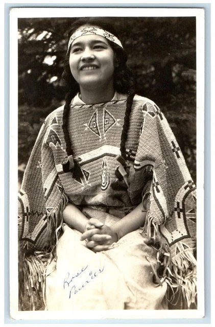 C1940'S BEAUTIFUL NATIVE American Woman Rose Pourier RPPC Photo ...