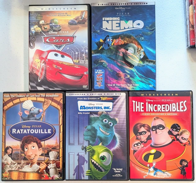 DISNEY PIXAR MOVIE Bundle Cars, Nemo, Ratatouille Monsters Inc ...