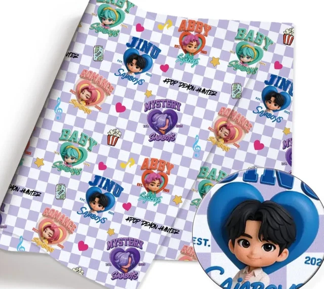 TISSU EN POLYCOTON KPop Demon Hunters Saja Boys Demi Yard (18” X 55 ...