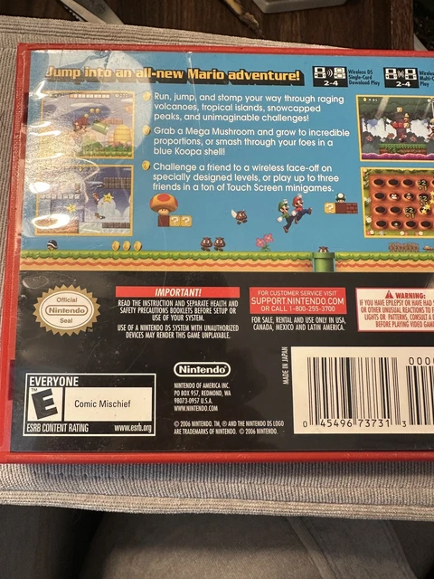 NEW SUPER MARIO Bros. (Nintendo DS, 2006) Red Case No Manual £25.86 ...