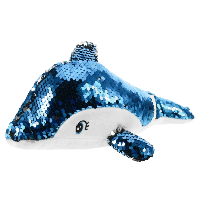 PLUSH DOLPHIN DOLL Sequin Cartoon Stuffed Dolphin Cartoon Dolphin Toy ...