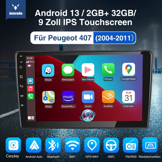 2+32G DAB+ CARPLAY Android 13 autoradio GPS RDS fotocamera per Peugeot ...