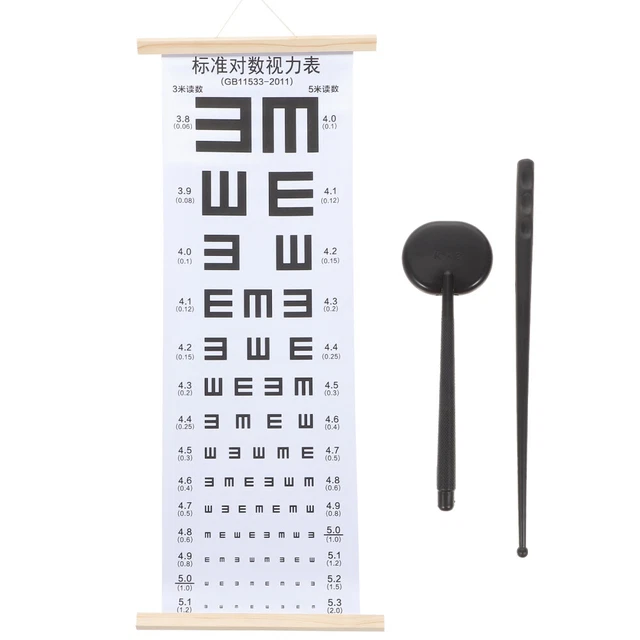 VISION CHART EYE Chart Wall Visual Acuity Test Snellen Check White ...