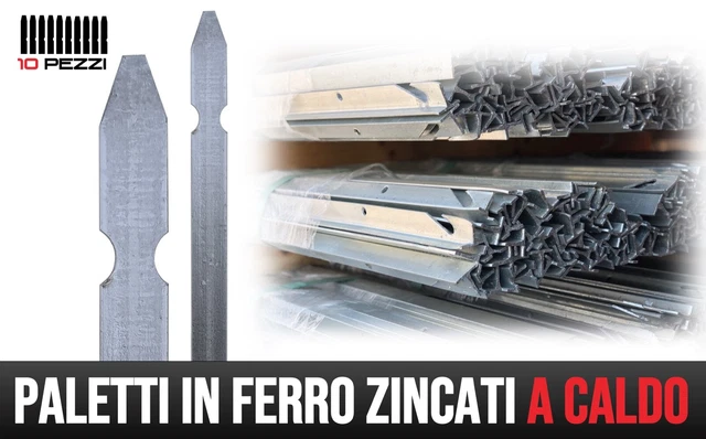PALETTI IN FERRO Zincati Per Recinzione Pacchi Da 10Pz. Vigneti E ...