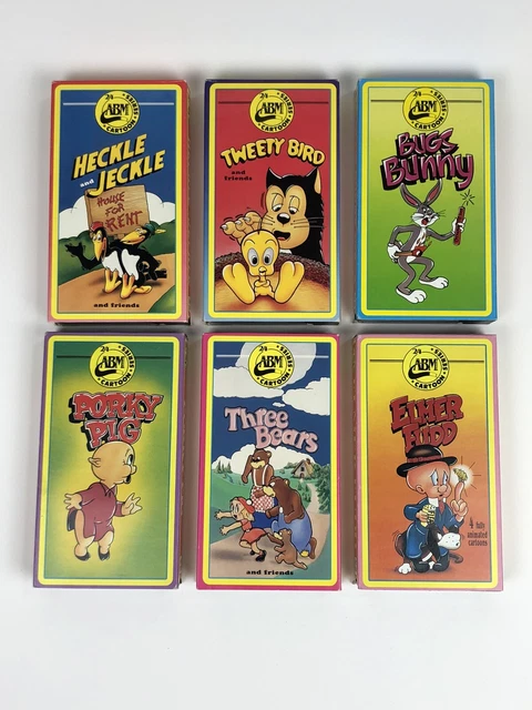 SIX (6) ABM Looney Tunes VHS Tapes - Bugs Bunny, Tweety, Elmer Fudd ...