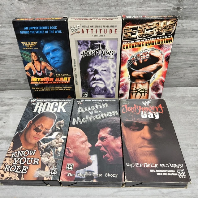 WWF WRESTLING VHS lot (6), Stone Cold The Rock Hitman Hart Undertaker £ ...