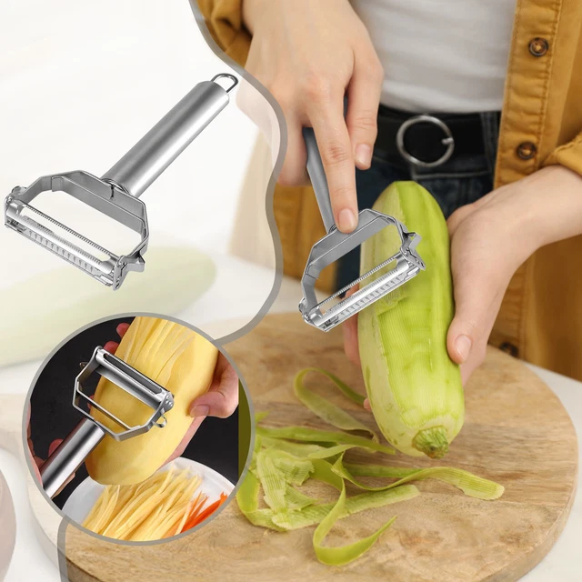 JULIENNE PEELER,STAINLESS STEEL Vegetable Peeler, Double-Sided ...
