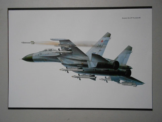 MILITARY AVIATION PRINT : Sukhoi Su-27 Flanker-B 582Nd Guards Fighter ...