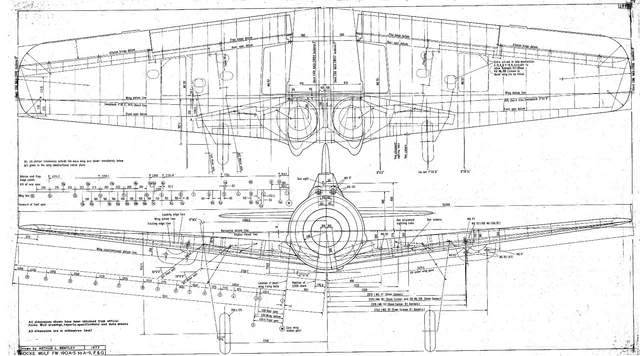 FOCKE-WULF FW 190 Blueprint Plans original archive 1940's Factory DVD ...
