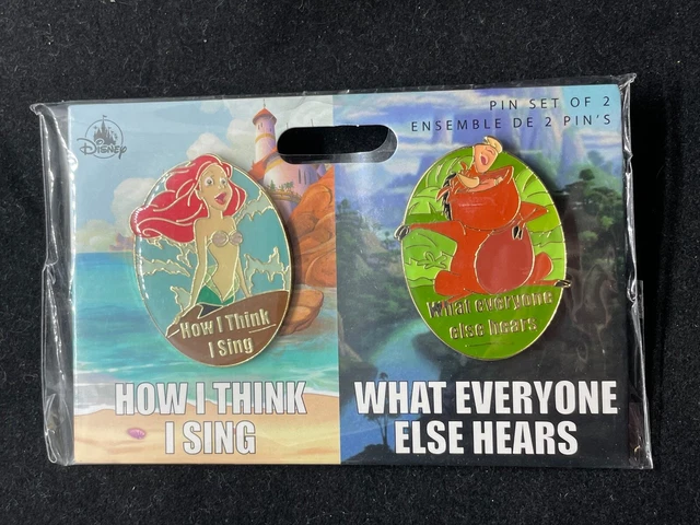 DISNEY ARIEL & Pumbaa How I Think I Sing Meme 2 Pin Set Little Mermaid ...