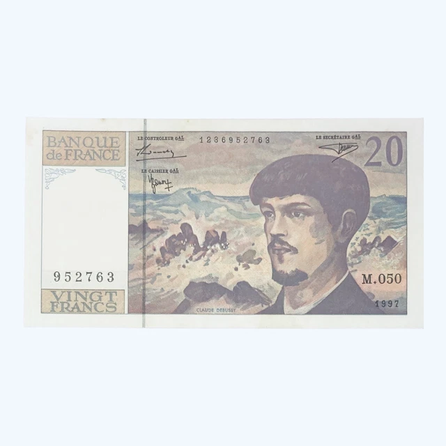 1997 FRANCE OLD 20 French Francs Banknote Claude Debussy Franc Pre ...