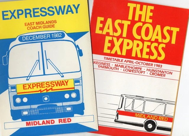 MIDLAND RED EXPRESS coach timetable leaflets x 4 £4.99 - PicClick UK