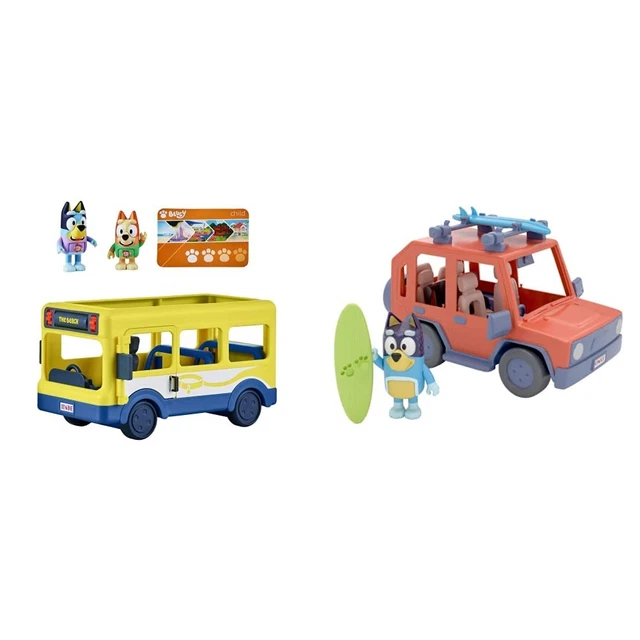 BLUEY TOWN BUS Vehicle Playset and Official Figures Pack, with two and ...