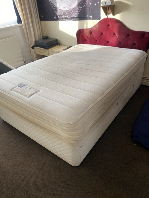 DOUBLE BED WITH Mattress - 4 Drawers In Base - Headboard £2.24 ...