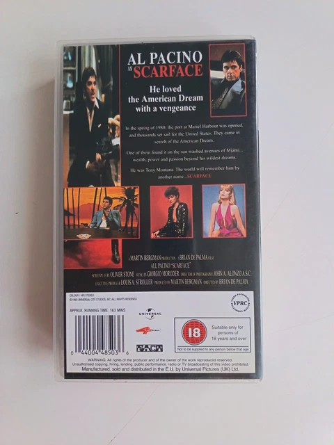 AL PACINO SCARFACE VHS Tape £4.91 - PicClick UK