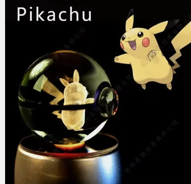 POKEMON CRYSTAL BALL 3D Pikachu Night Light Lamp £8.99 - PicClick UK