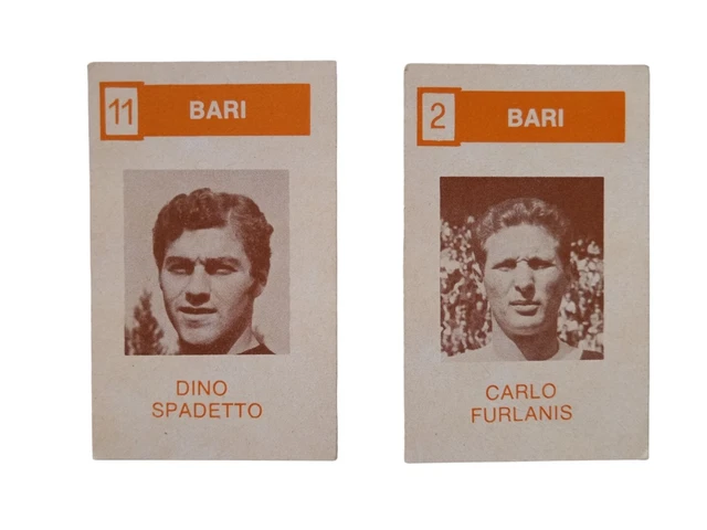 *HH* RARE 2 carte card vintage figurine calciatori Bari anni 60 Calcio ...