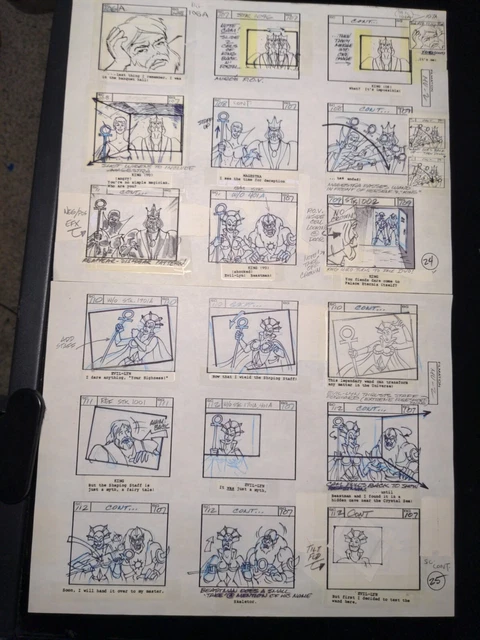 HE-MAN ANIMATION CELS ART FILMATION SKELETOR ART She-Ra STORYBOARDS 80s ...