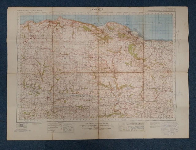 ORIGINAL WW2 WAR Office 1940 Military Map Exmoor, Sheet 119 £15.00 ...