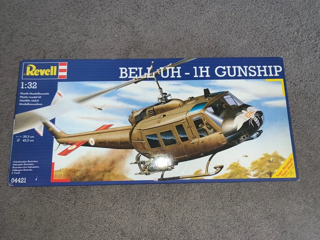 REVELL, 1:32 SCALE, Bell UH-1H Huey Gunship, Vintage 1993 Model Kit ...
