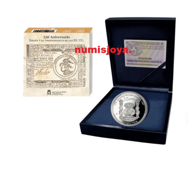 10 EURO SILVER 2025 COLUMNARY 250th Anniversary Spain and Independence ...