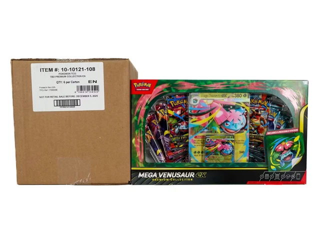 POKEMON TCG MEGA VENUSAUR EX PREMIUM COLLECTION SEALED CASE 6 CT -h $0. ...