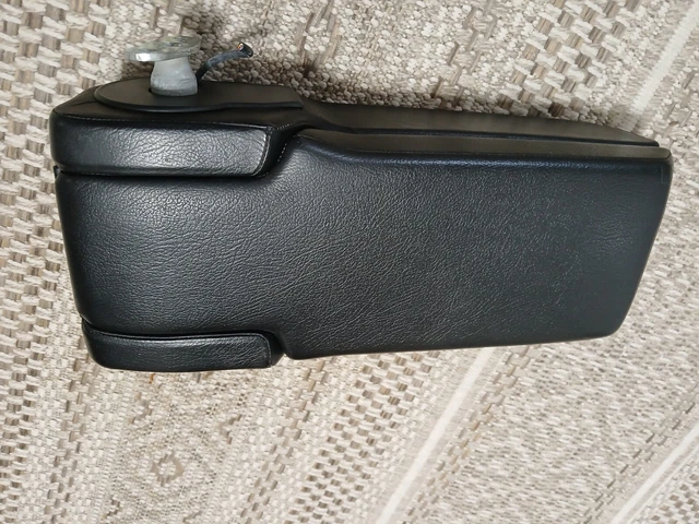 W124 MERCEDES BENZ front center armrest with storage compartment black ...