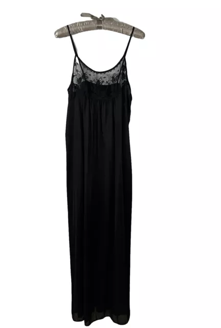 Vintage Sears Dept 38 Negligee Nightgown Lace Bodice Black M 34 5 37
