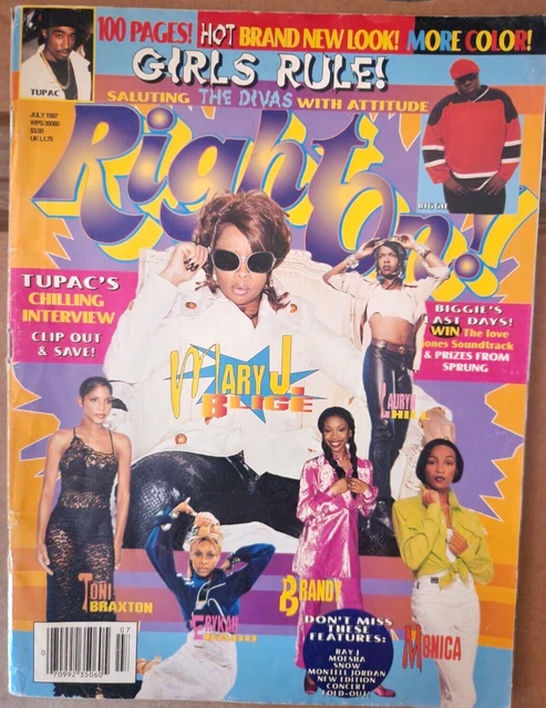 RIGHT ON MAGAZINE July 1997, Mary J Blige, New Edition, Brandy &more ...