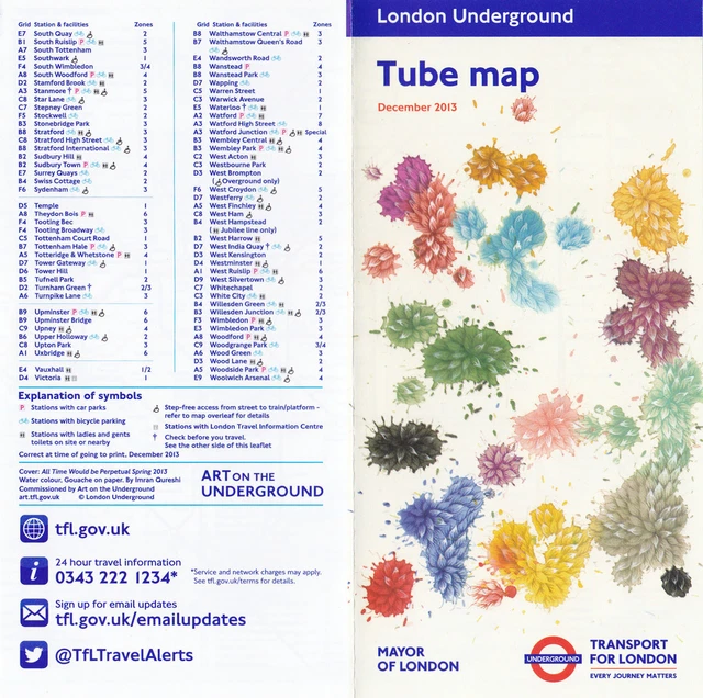 LONDON UNDERGROUND TUBE Map / Guide 2013 December £1.00 - PicClick UK