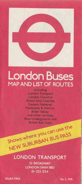 LONDON'S BUSES MAP & List Of Routes - 1978 £1.50 - PicClick UK