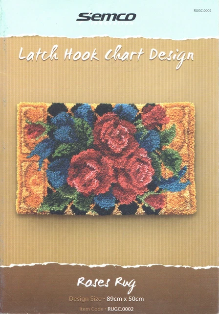 ROSES RUG - Latch hook chart design - Semco - 89cm x 50cm - RUGC.0002 ...