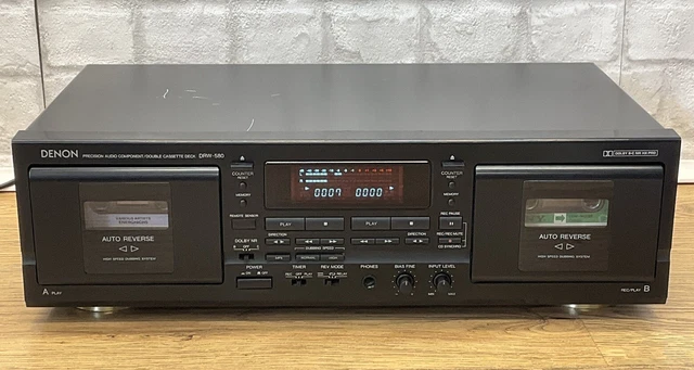 DENON DRW-580 HI-FI Stereo Separate Cassette Twin Tape Deck Recorder ...