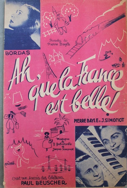 PARTITION ANCIENNE: AH, QUE LA FRANCE EST BELLE Musique: GABAROCHE.G ... PARTITION ANCIENNE: AH, QUE LA FRANCE EST BELLE Musique: GABAROCHE.G ...