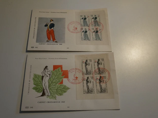 FRANCE CARNET CROIX Rouge 1963 Sur Lettre 1Er Jour. Bonne Cote EUR 13,66 - PicClick FR