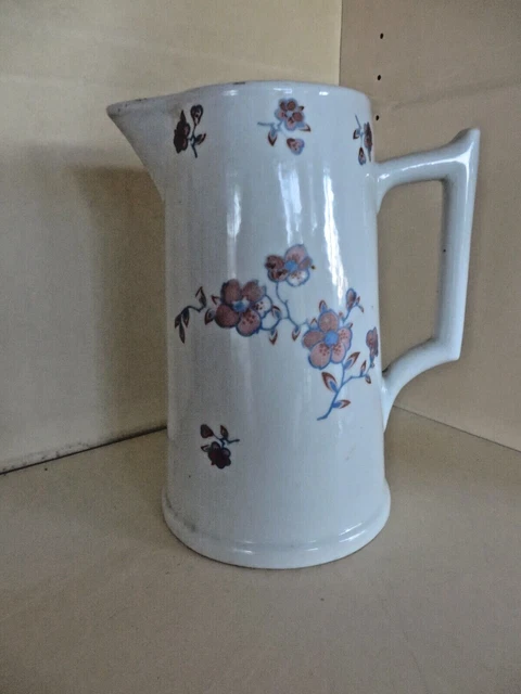 ANCIEN BROC OU Pichet De Toilette En Ceramique Blanche Decor Fleurs Roses EUR 18,00 - PicClick FR