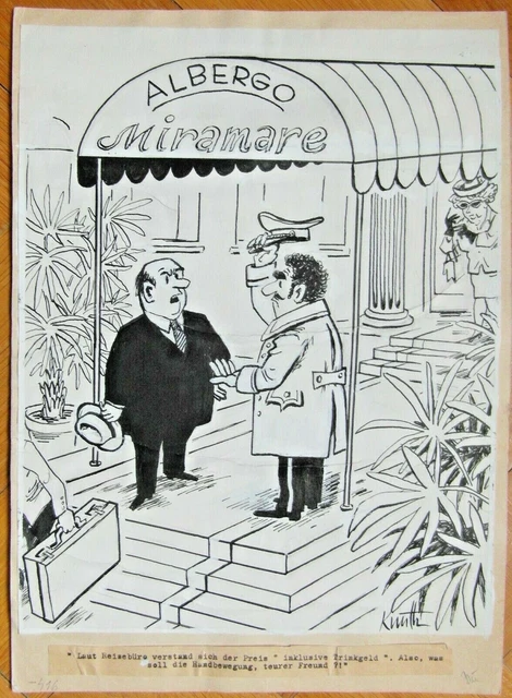 ORIGINAL INK DRAWING - cartoon by Alexander Knuth, 1950s £51.85 ...