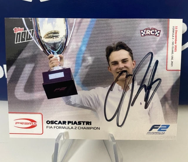 2021 TOPPS NOW F1 Oscar Piastri F2 Champion #85 Hand Signed Rookie ...