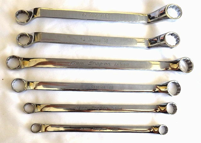 SNAP ON TOOLS 6pc. METRIC OFFSET and DEEP OFFSET BOX END Wrench Lot ...