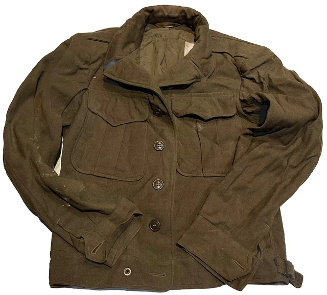 ORIGINAL WWII TYPE U.S. Army Wool Ike Jacket Dated 1946 Poor Shape £14. ...