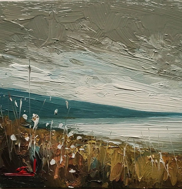 BEACH LANDSCAPE OIL Painting Vivek Mandalia Impressionism 8X8 ...