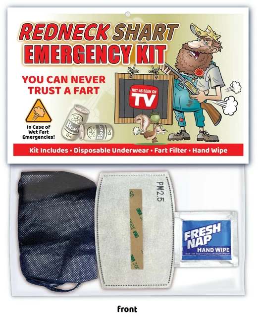 REDNECK - NASS FART SHART NOTFALL-KIT Knebel Witzkarte LUSTIG Ehemann ...